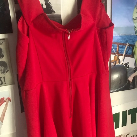 Windsor | Dresses | Windsor Red Off The Shoulder Fit And Flare Dress ...